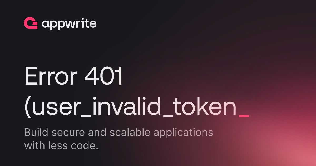 Error 401 Userinvalidtoken Under Totp Verification Threads Appwrite